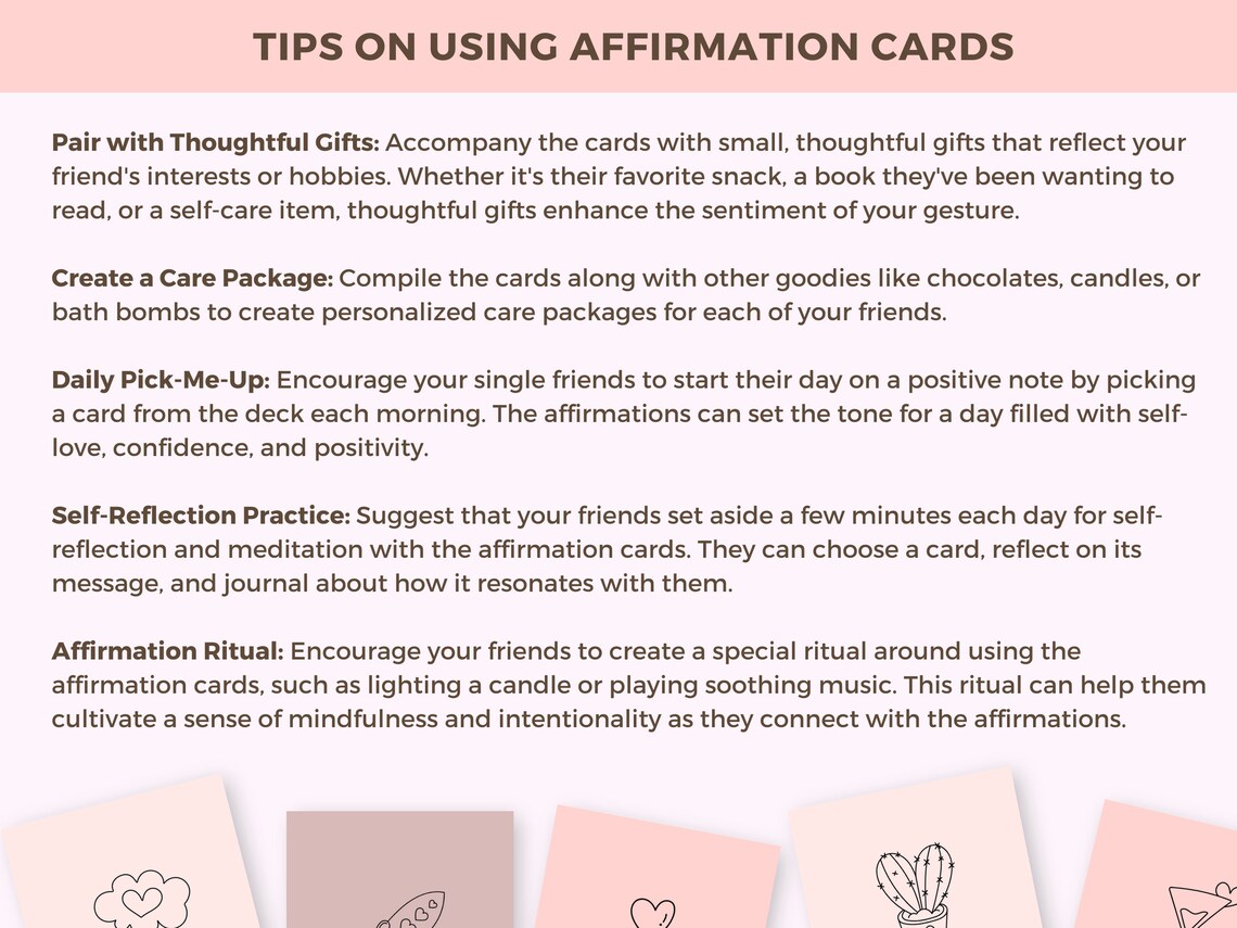 Valentine's Affirmation Cards for Singles: Self-love (digital Download ...