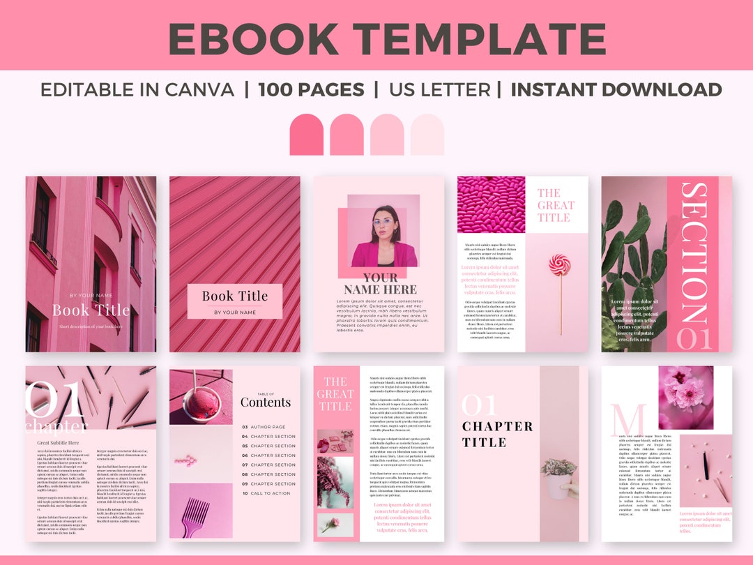 Editable Ebook Template Pink Canva | Life Coach Workbook Template, Lead ...