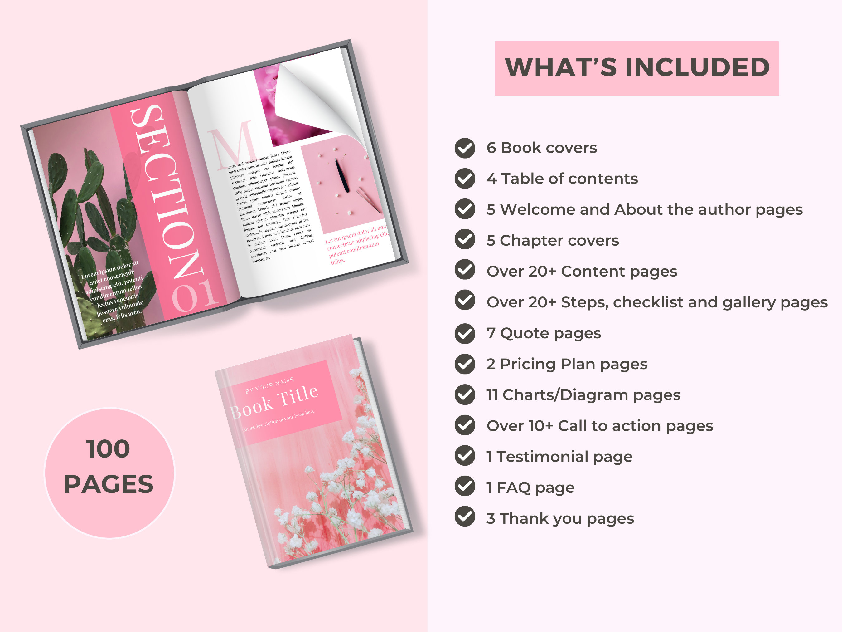 Editable Ebook Template Pink Canva | Life Coach Workbook Template, Lead ...