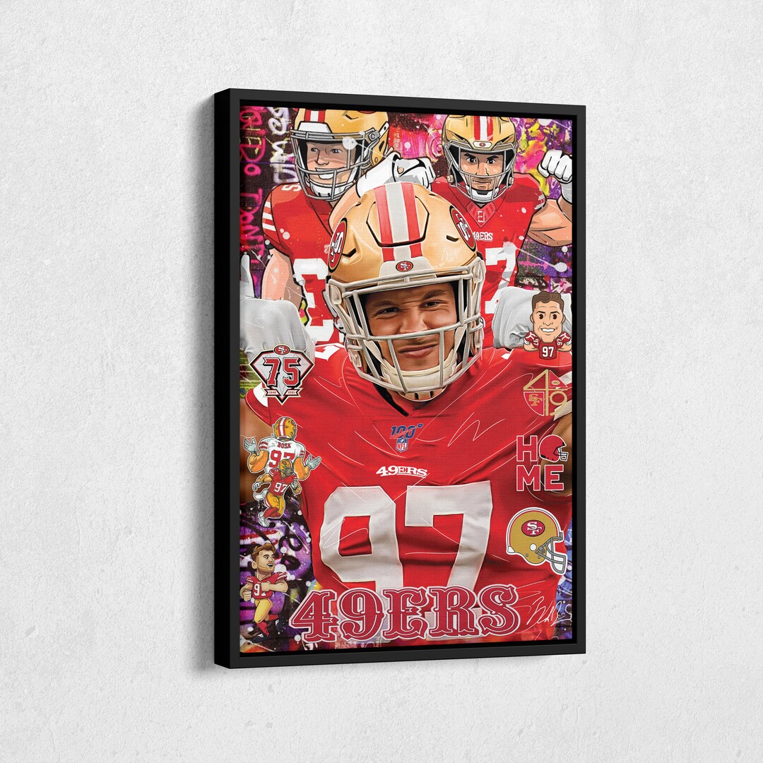 Nick Bosa Poster San Francisco 49ers NFL Pop Art Canvas Wall Art Home ...