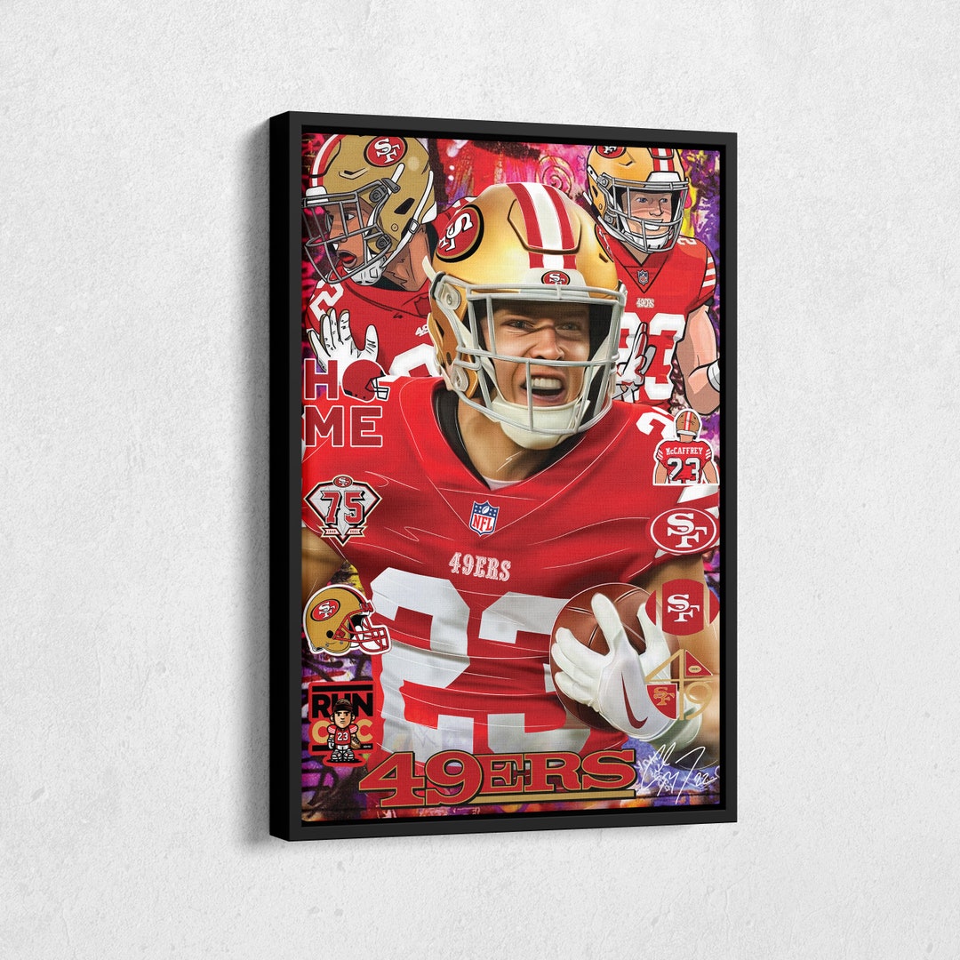 Christian Mccaffrey Poster San Francisco 49ers NFL Pop Art Canvas Wall ...