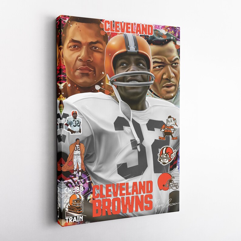 Jim Brown Poster Cleveland Browns NFL Pop Art Canvas Wall Art Home ...