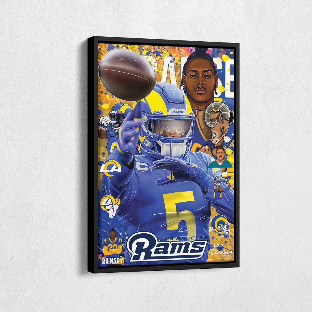 Jalen Ramsey Poster Los Angeles Rams NFL Pop Art Canvas Wall Art Home ...