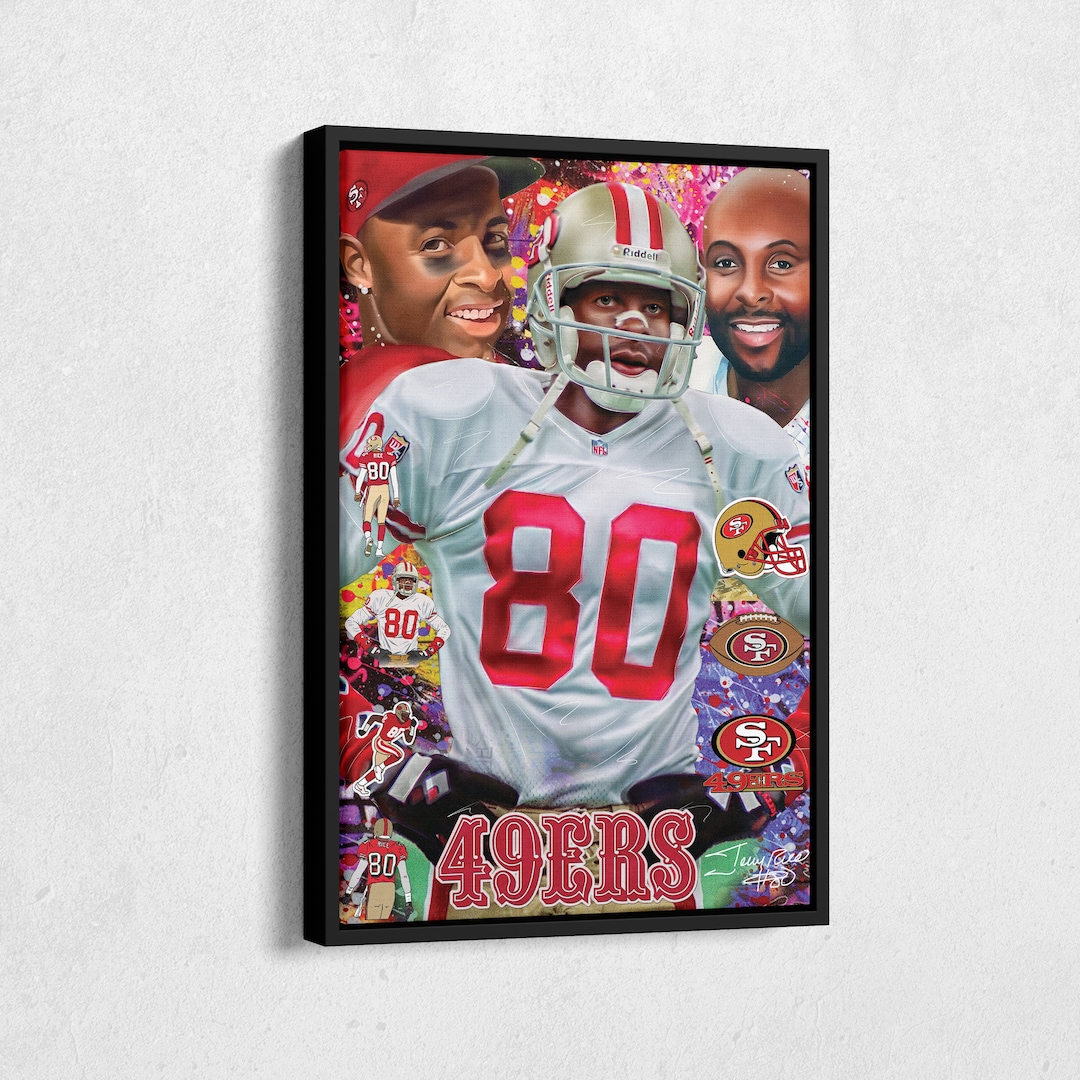 Jerry Rice Poster San Francisco 49ers NFL Pop Art Canvas Wall Art Home ...