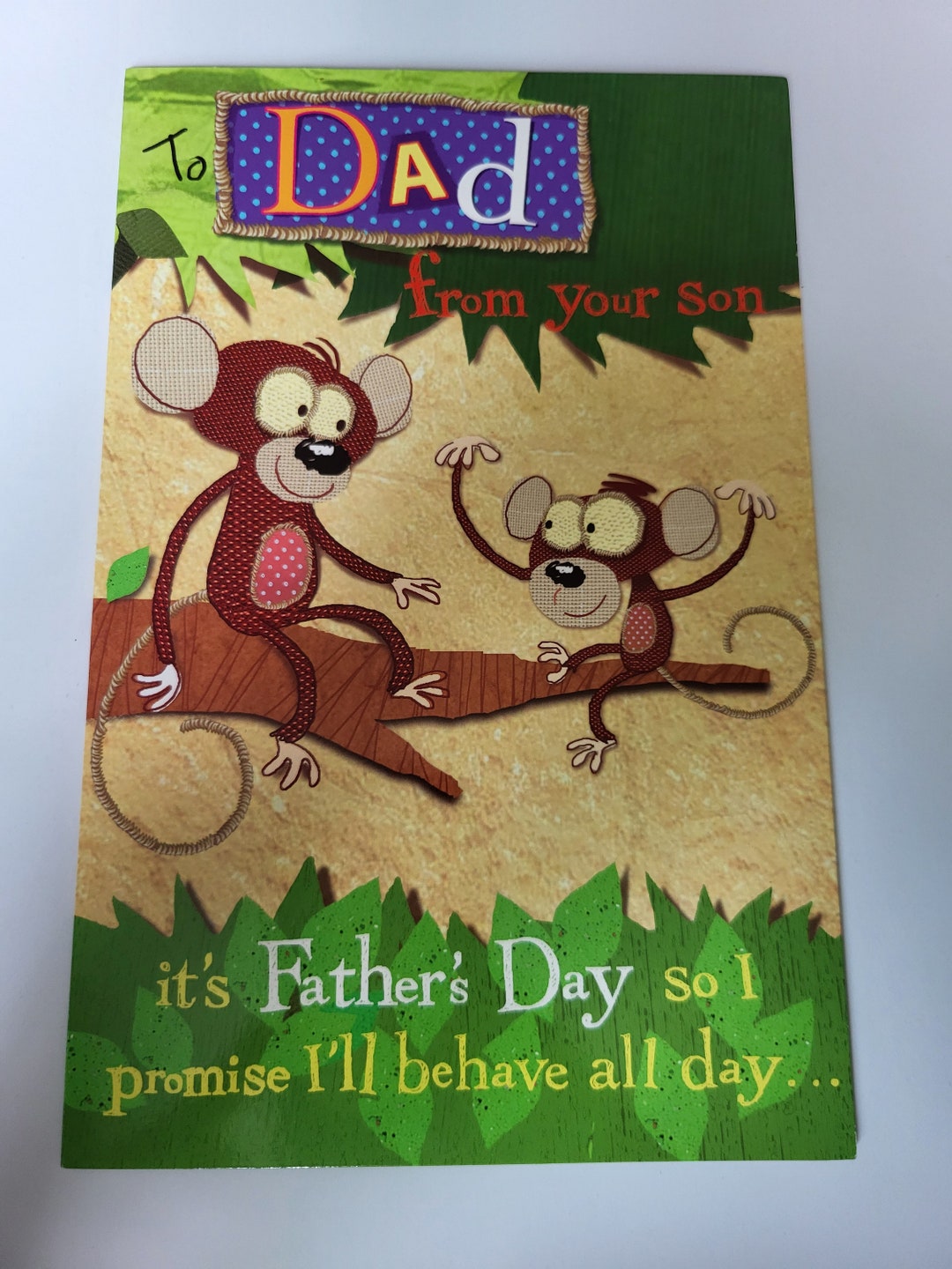 Monkey Father's Day Card - Etsy