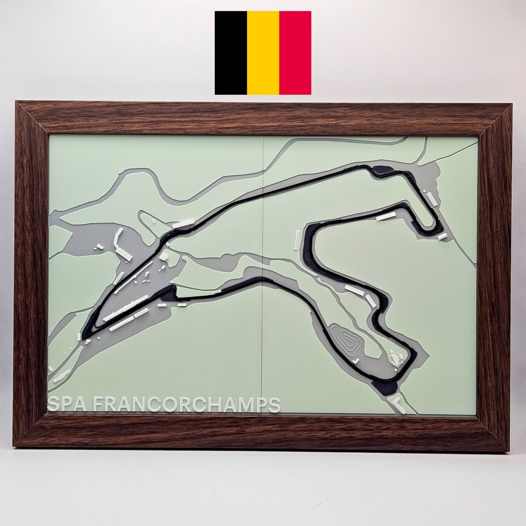 CIRCUIT SPA-FRANCORCHAMPS Belgian F1 Track 3D Printed Framed Custom ...