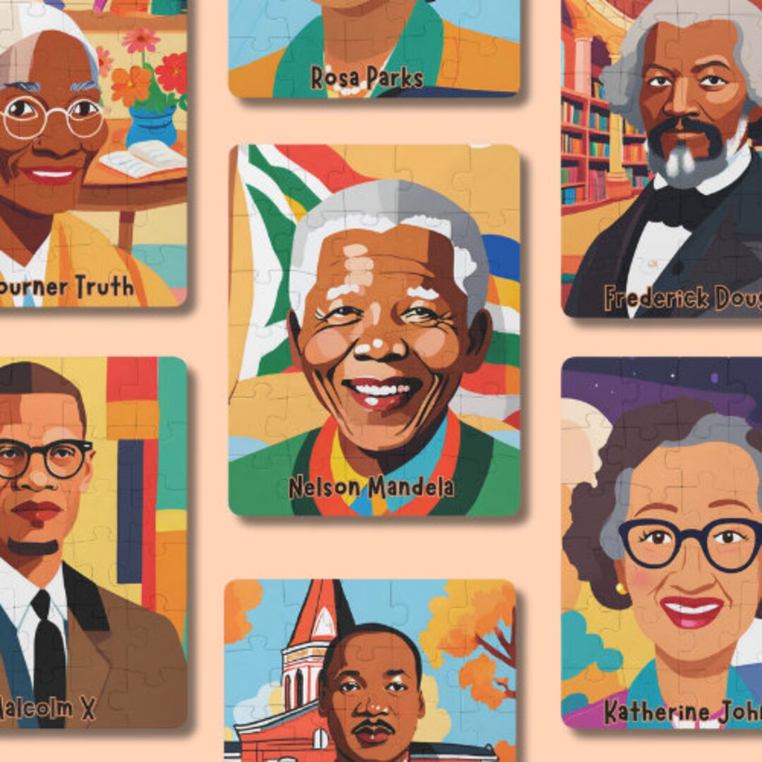 Nelson Mandela African American Puzzle, Black History, Educational ...