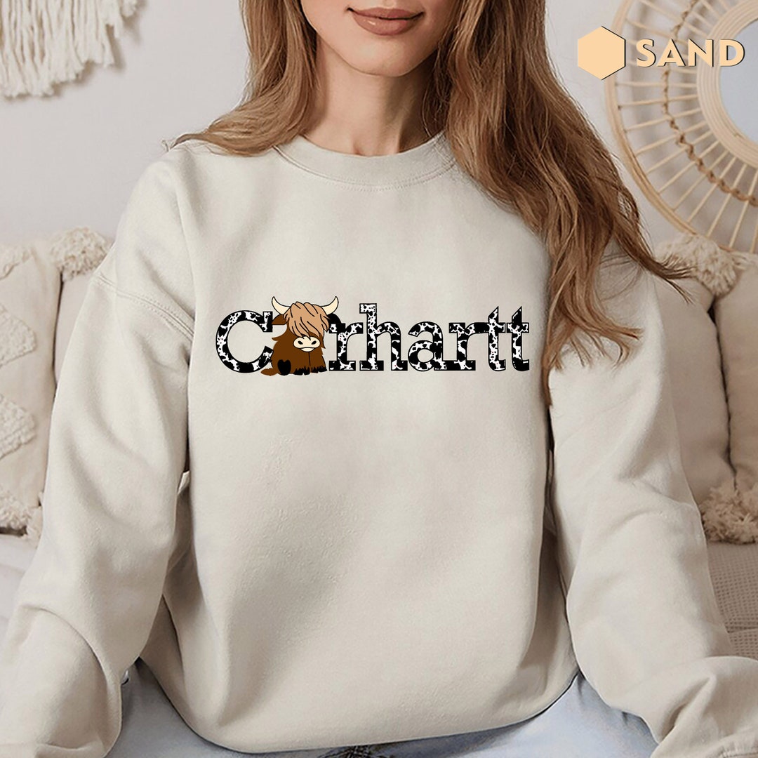 Highland Cow Sweatshirt, Carhartt Sweatshirt, Cute Cow Sweatshirt ...