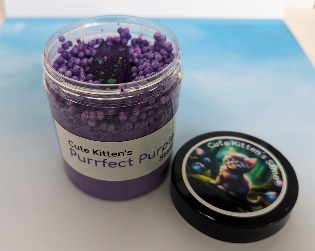 Cute Kitten's Purrfect Purple Foam Slime - Etsy