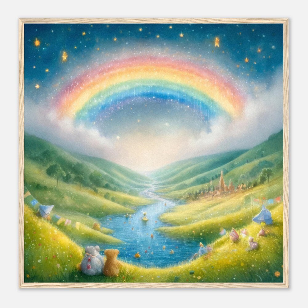 Bedtime Story the Rainbow After Rain, Premium Matte Paper Wooden Framed ...