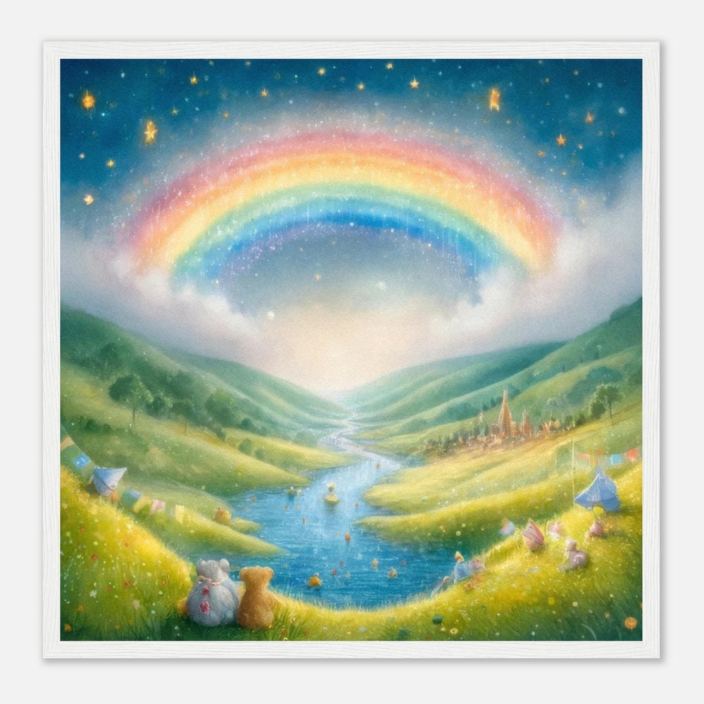 Bedtime Story the Rainbow After Rain, Premium Matte Paper Wooden Framed ...