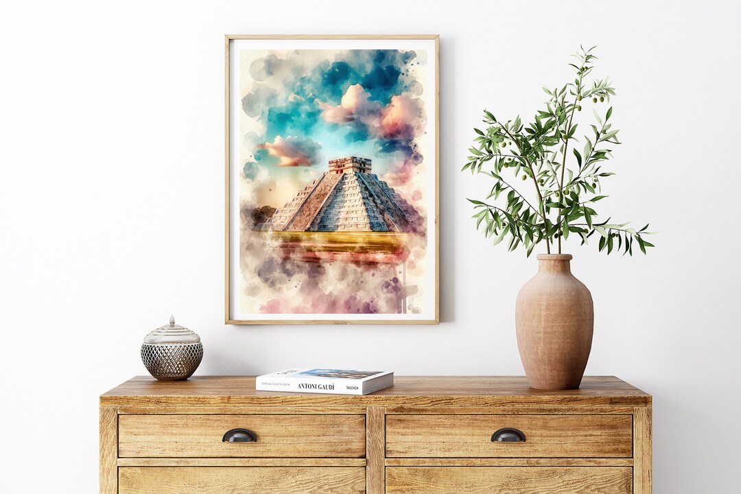 Chichen Itza Mexico, Art Print, Wall Art, Travel Print, Travel Poster ...
