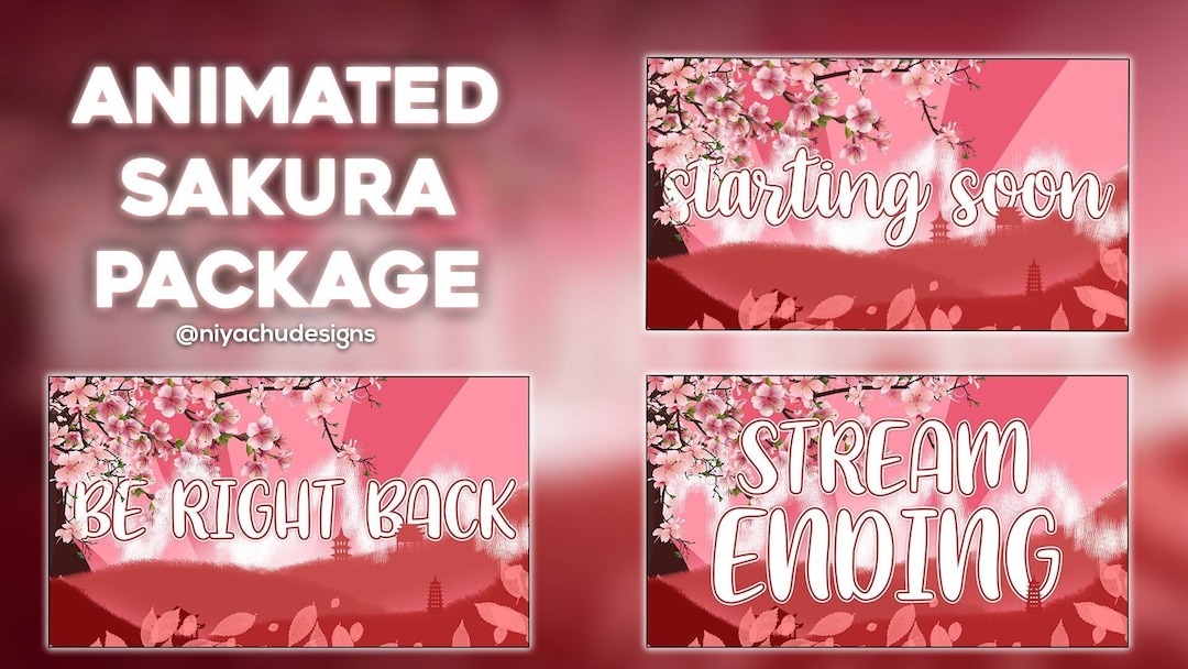 ANIMATED Twitch/kick/trovo Japanese Inspired Cherry Blossom/sakura ...