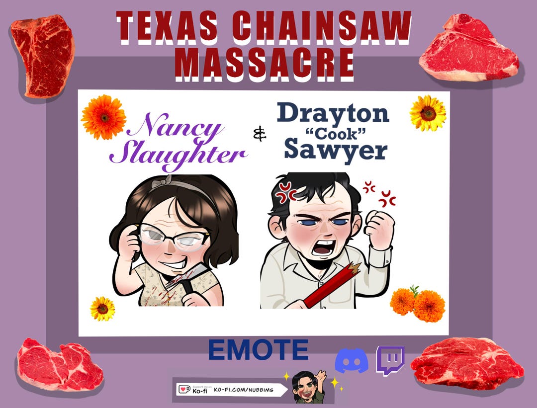 TCM Black Nancy & Cook Emote, Texas Chainsaw Massacre Emote for Twitch ...