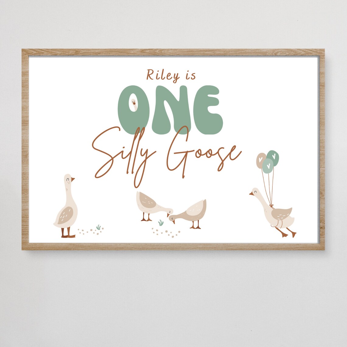 ONE Silly Goose Birthday Poster, Silly Goose Birthday Template, ONE ...