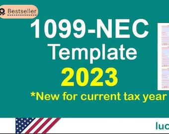 1099-NEC Form 3-per-page Print Template for Word or PDF, 2022 Tax Year ...