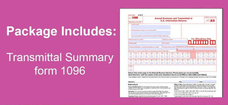 1099-MISC/1096 IRS Copy A - 2023 Form Print Template for Word and PDF ...
