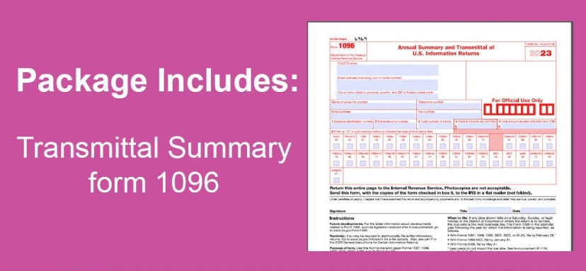 1099-MISC/1096 IRS Copy A - 2023 Form Print Template for Word and PDF ...