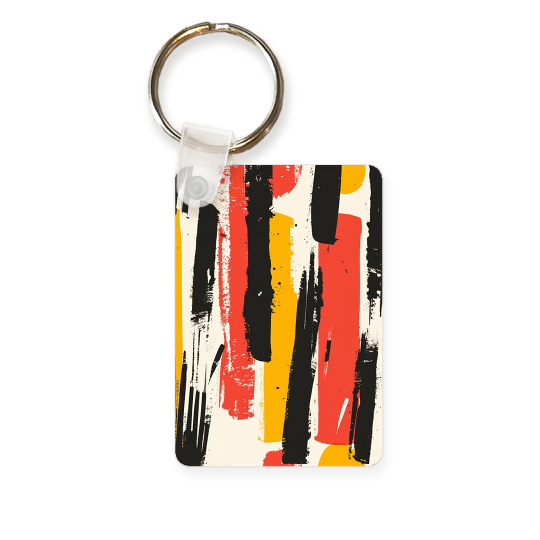 Red Gold Black Abstract Lines Key Chains Retro Punk 80'S 90'S New Wave ...
