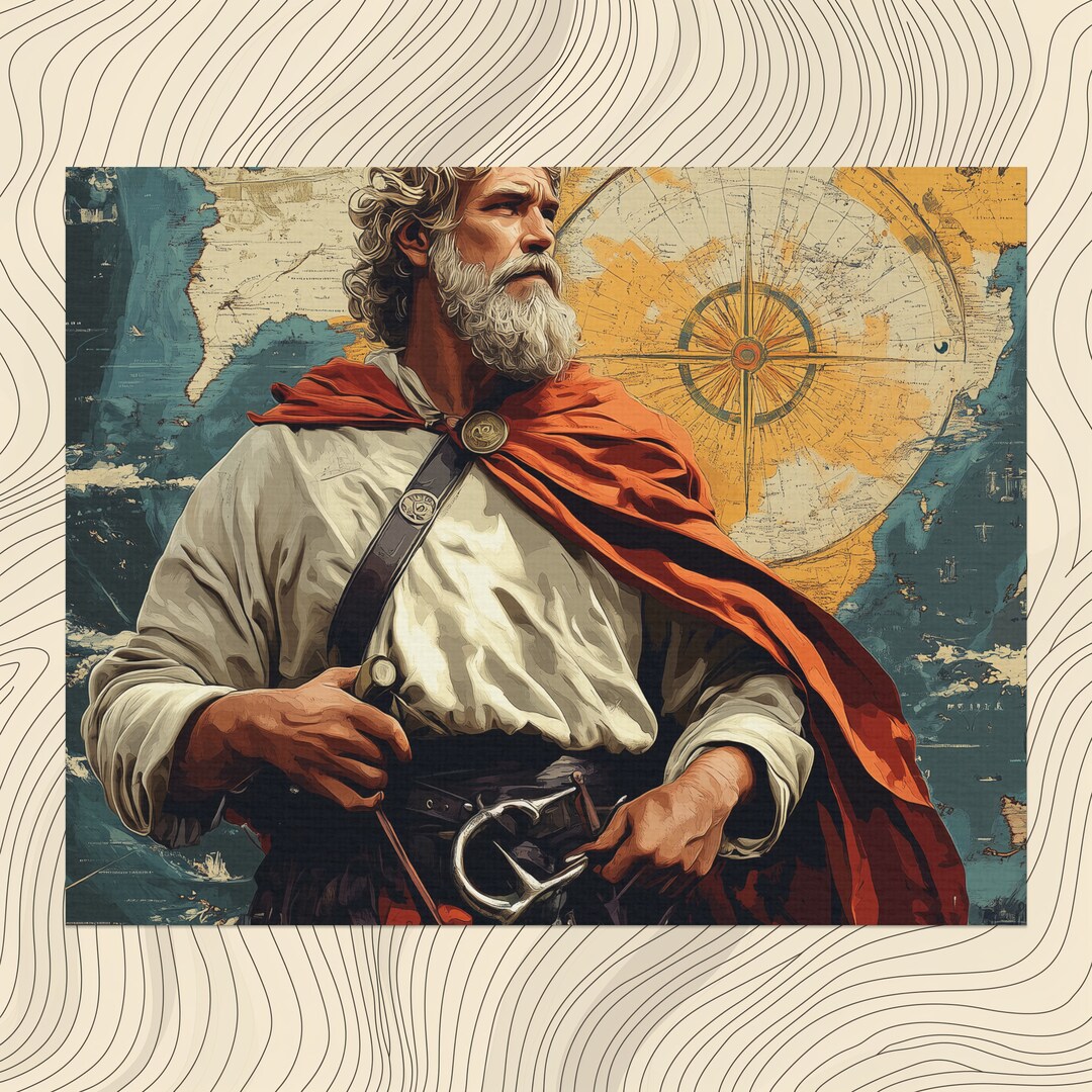 Sinbad the Sailor Canvas Wall Art, Adventure Illustration Decor ...