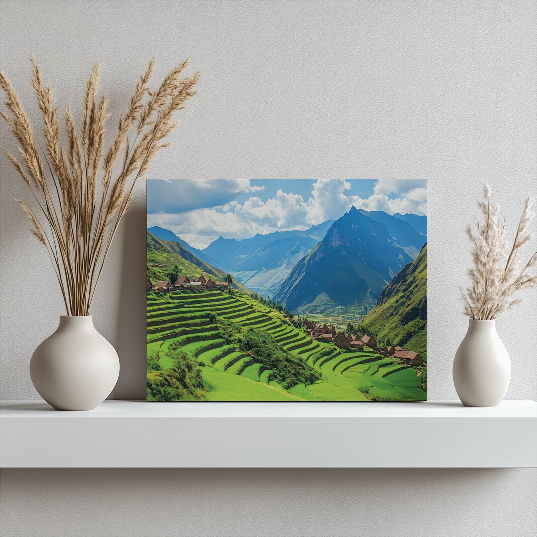 Peru Canvas Wall Art Decor, Sacred Valley Incan Ruins Painting Home ...