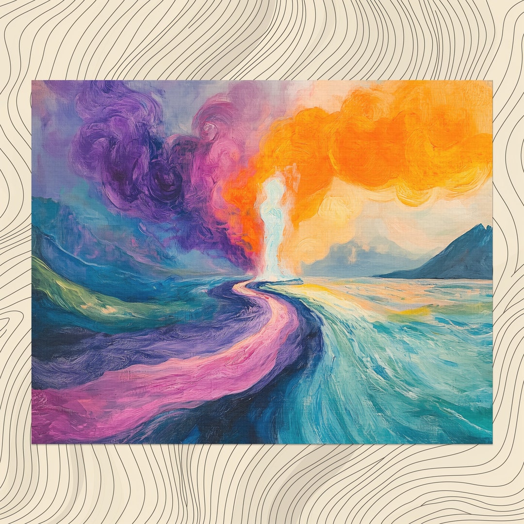 Iceland Geysers Canvas Wall Art, Stunning Geyser Prints for Home Decor ...