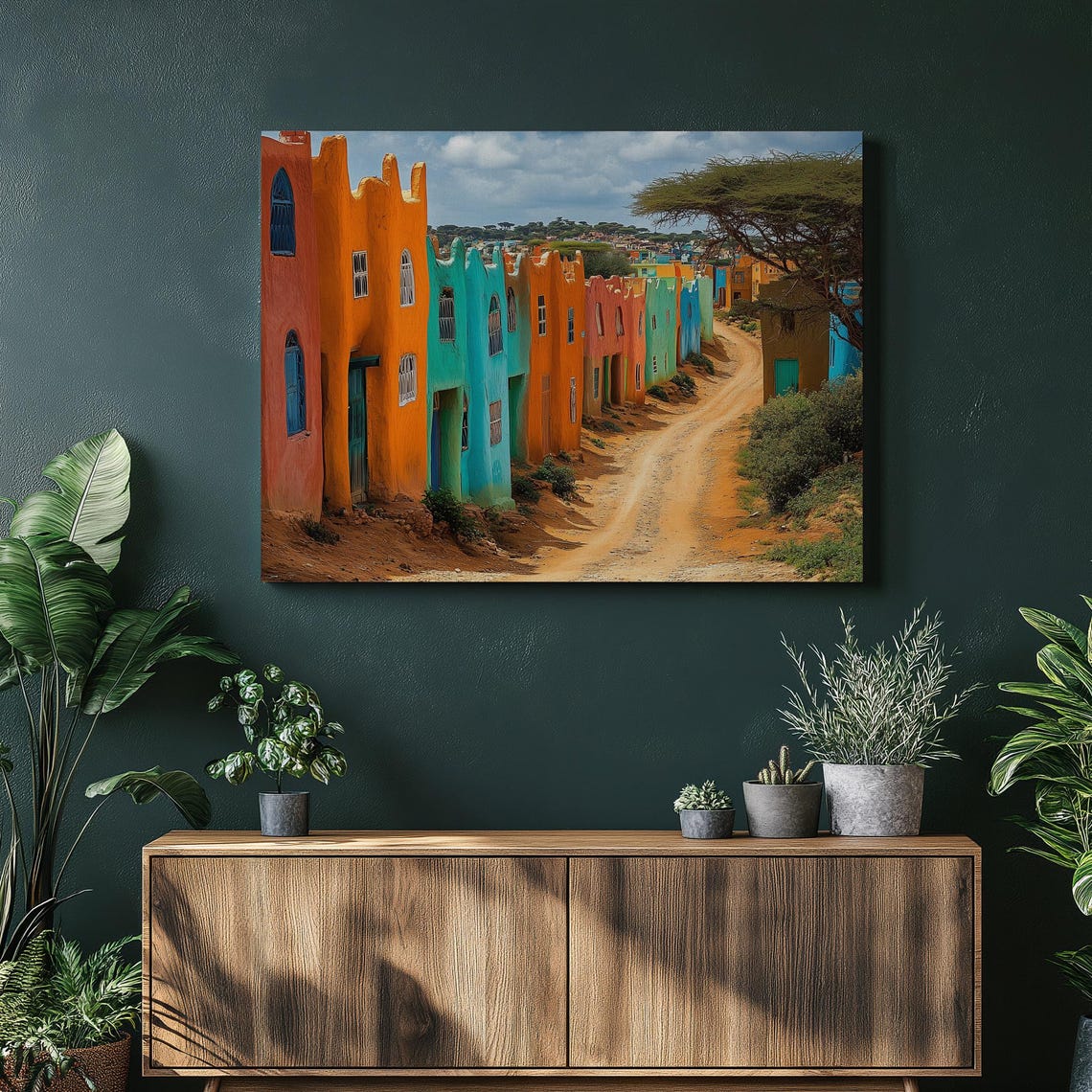 Somalia Canvas Wall Art, Vibrant Wildlife Themed Print Colorful Home ...