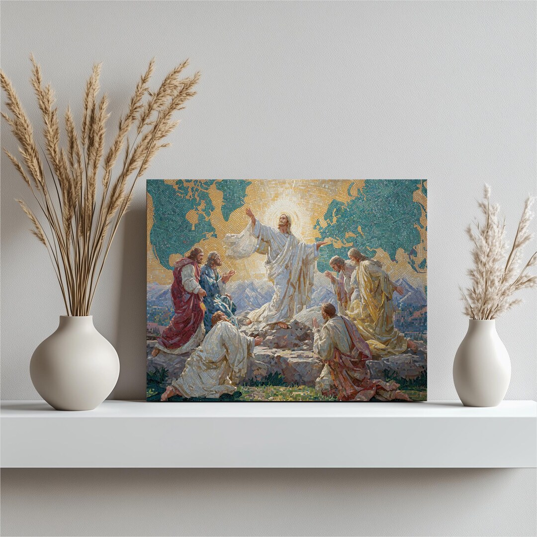 Mosaic Jesus Christ Canvas Wall Art – Great Commission Disciples on ...