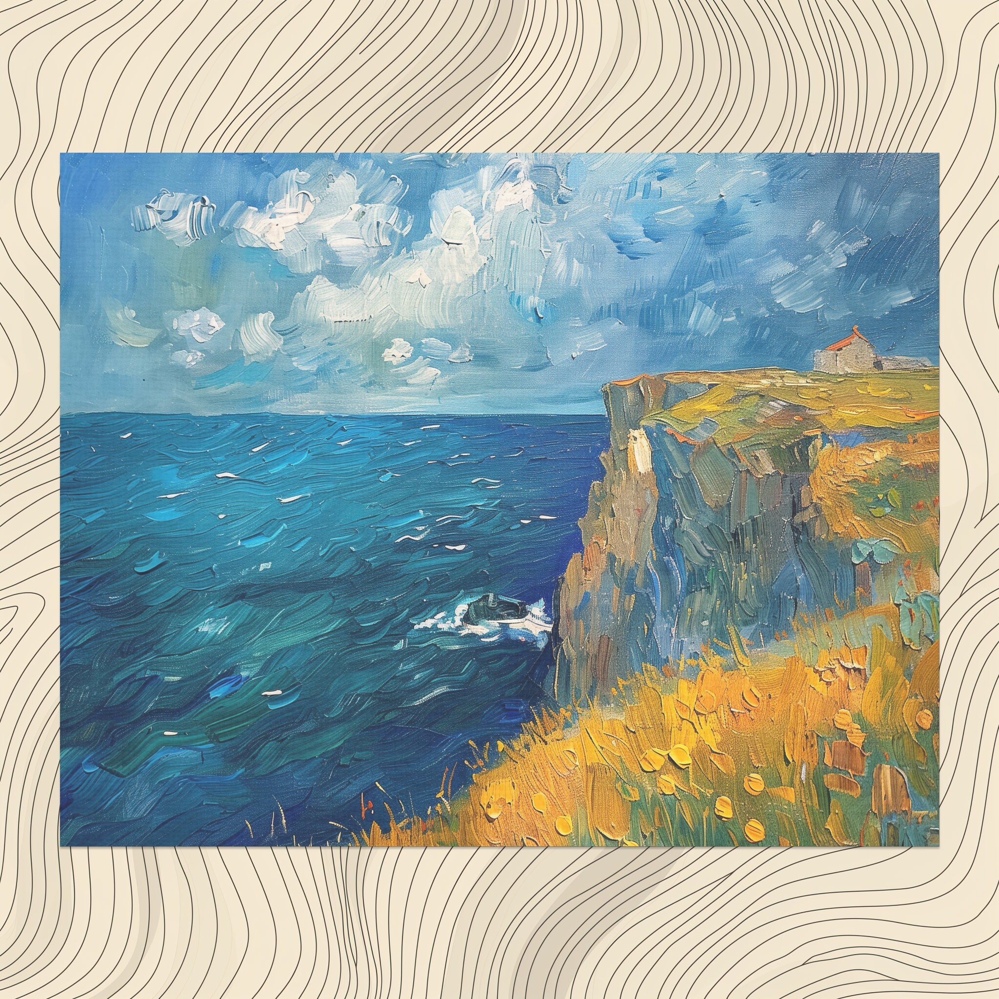 Cliff Canvas Wall Art, Stunning Nature Painting for Home Decor and ...