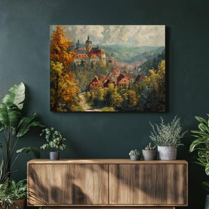 Czech Republic Canvas Wall Art, Detailed Oil Painting Illustration of ...