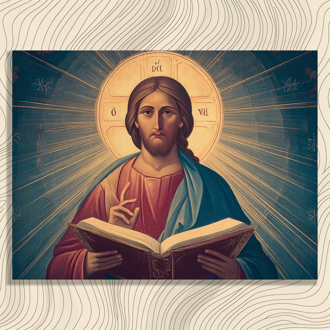 Jesus Christ Pantocrator Canvas Wall Art – Byzantine Icon Print Gold ...