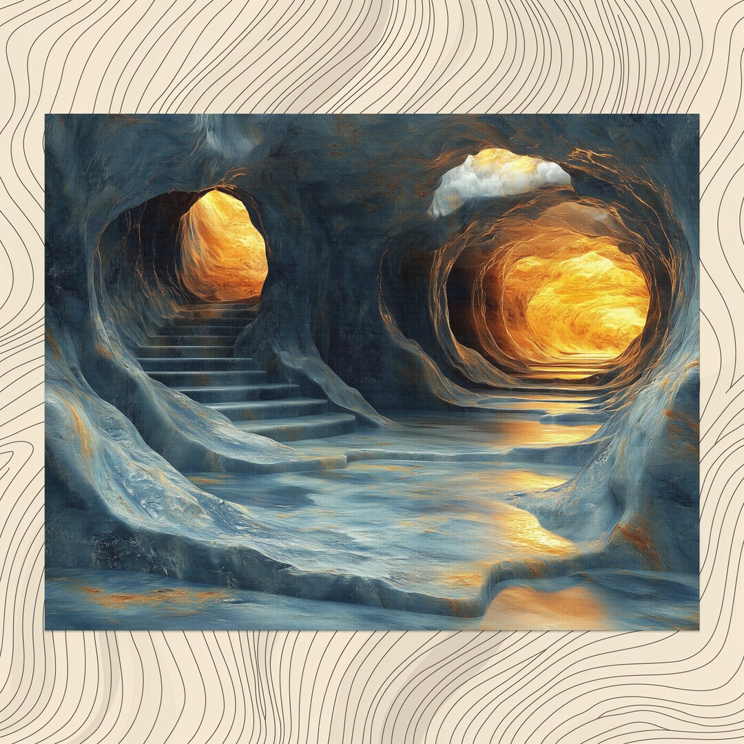 Radiant Cave Canvas Wall Art, Rich Textured Masterpiece Home Decor ...