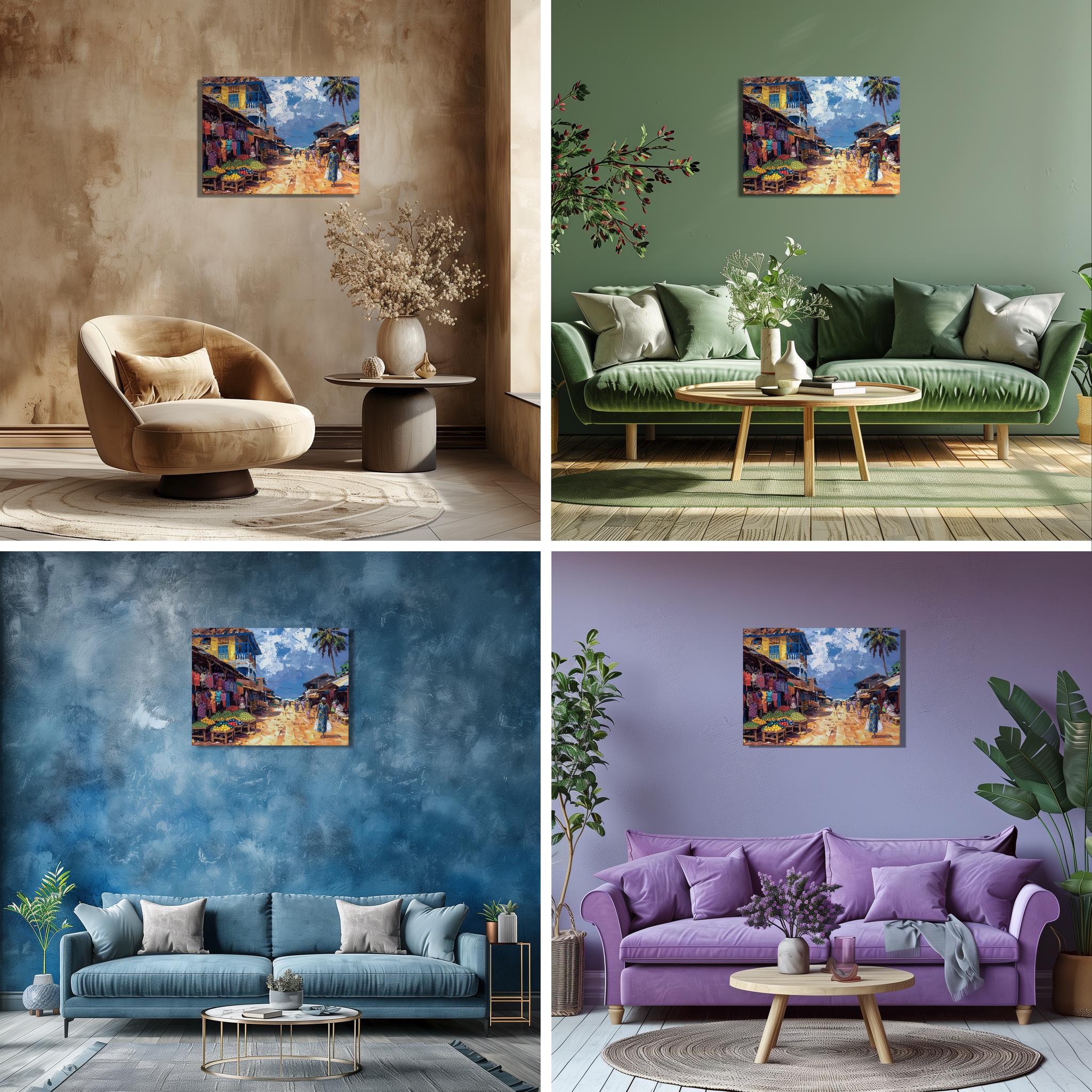 Ghana Canvas Wall Art, High Detail Oil Painting Decor, Kente Cloth ...