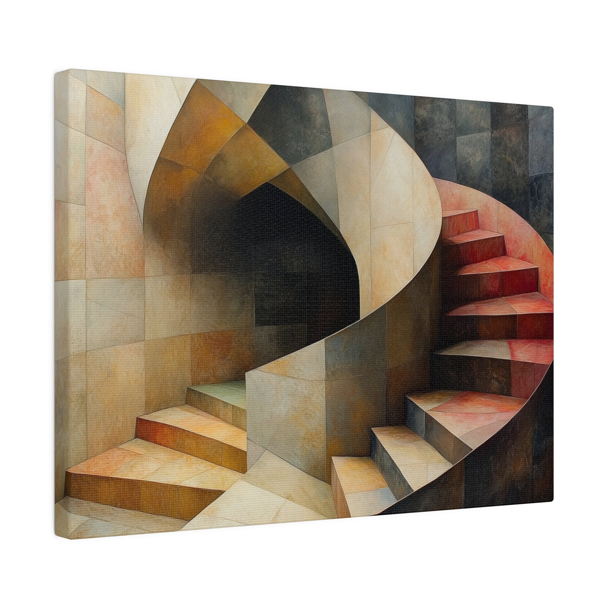Spiral Staircase Canvas Wall Art, Geometric Abstract Home Decor ...