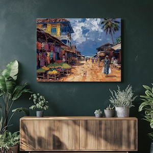 Ghana Canvas Wall Art, High Detail Oil Painting Decor, Kente Cloth ...