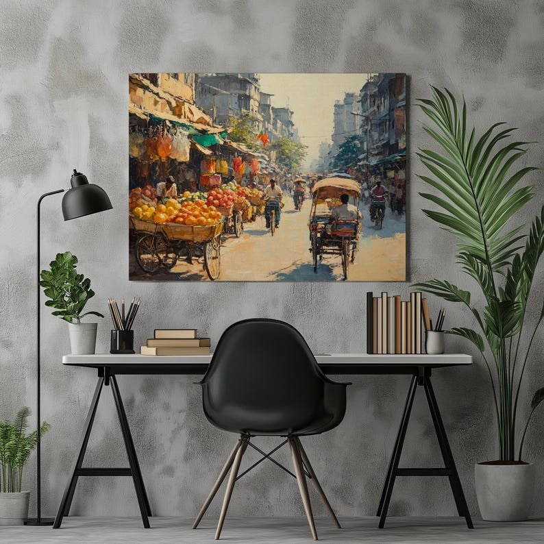 Vibrant Bangladesh Canvas Wall Art, Stunning Dhaka Street Scene ...