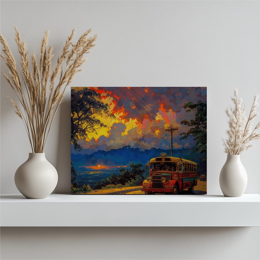 Philippines Canvas Wall Art, Nostalgic Jeepneys Traditional Filipino ...