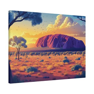 Australian Outback Canvas Wall Art, Red Rock Formations Eucalyptus ...