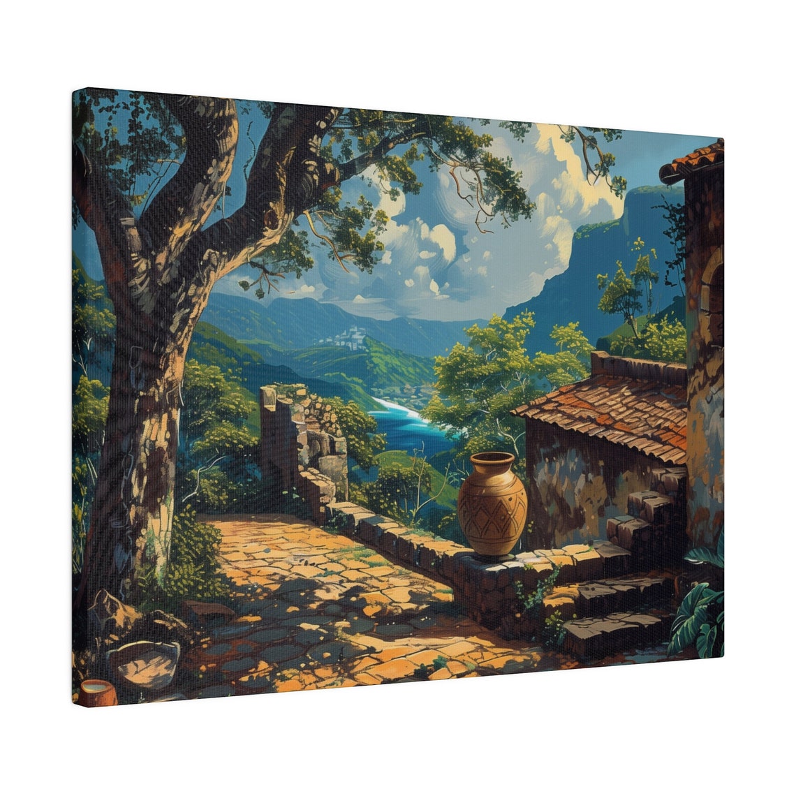 Honduras Canvas Wall Art Nostalgic Copan Ruins Detailed Oil Paint Lenca ...