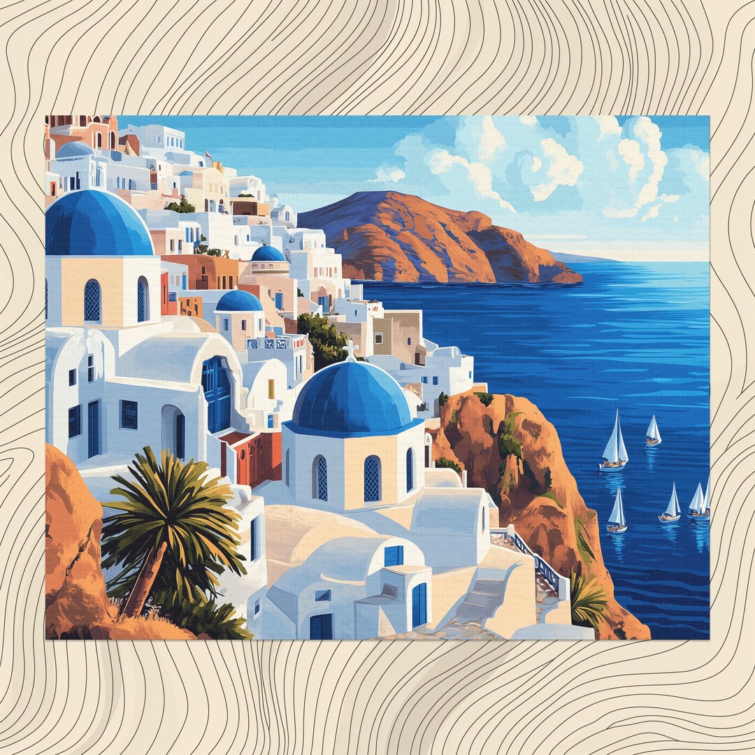 Greece Canvas Wall Art With Stunning Aegean Views, Breathtaking ...