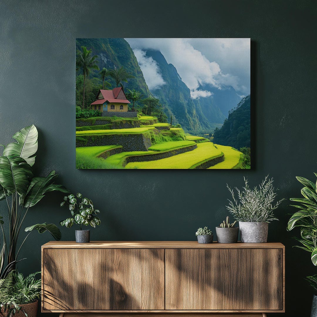 Philippines Rice Terrace Canvas Print - Scenic Landscape Wall Art ...