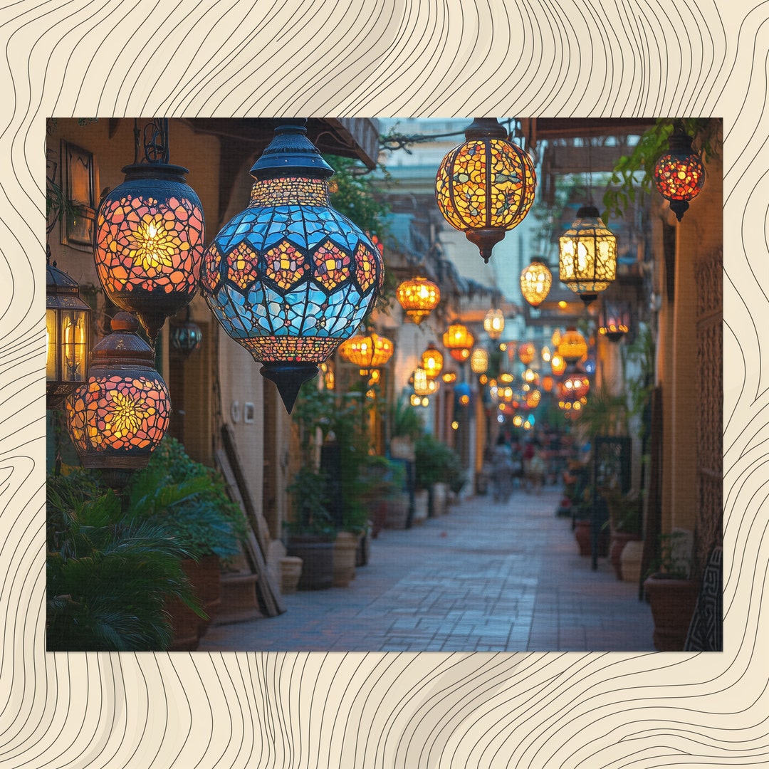 Bahrain Canvas Wall Art Vibrant Market View Rich Cultural Ambiance Home ...