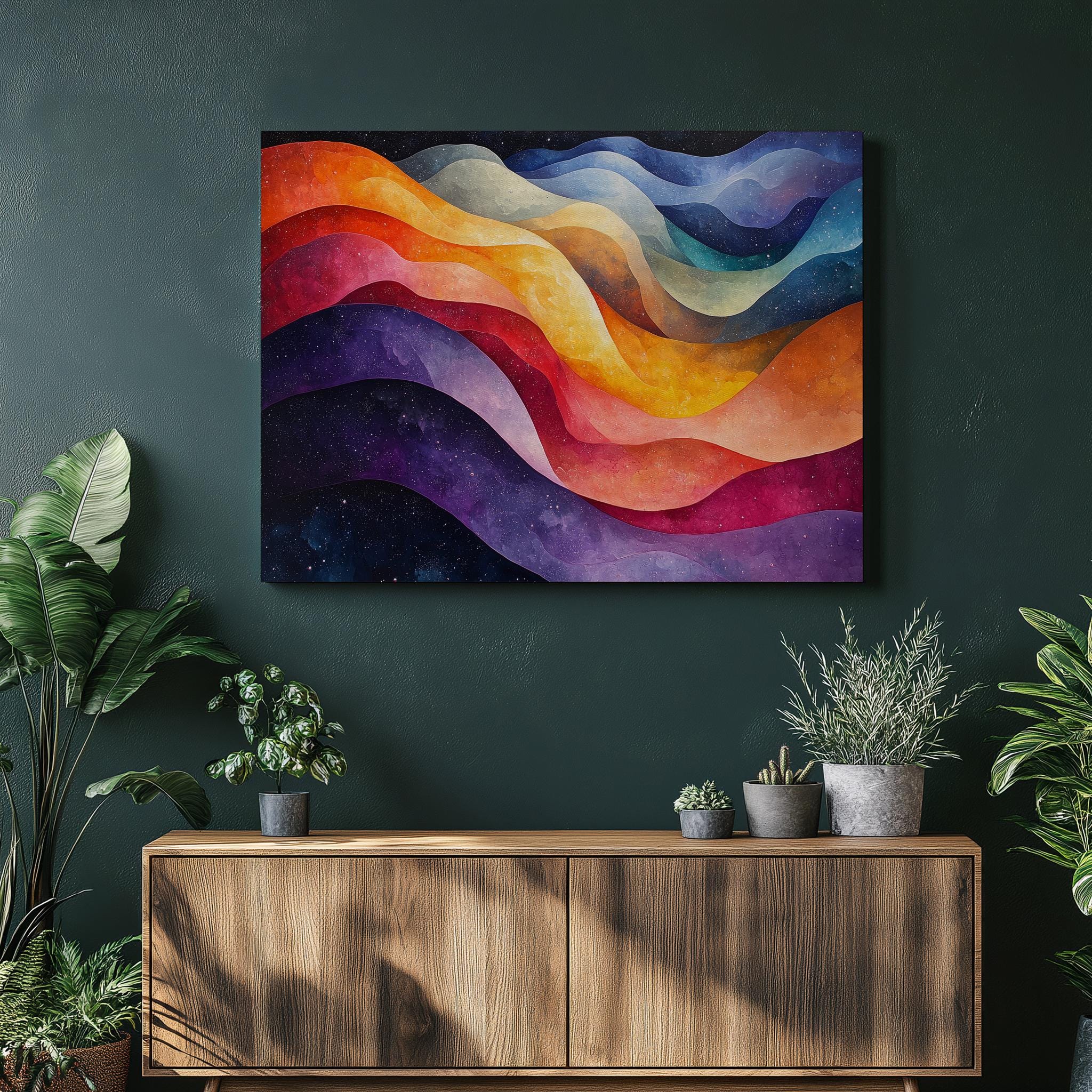 Escher Inspired Cycle of Energy Canvas Wall Art, Dynamic DNA Flow Decor ...