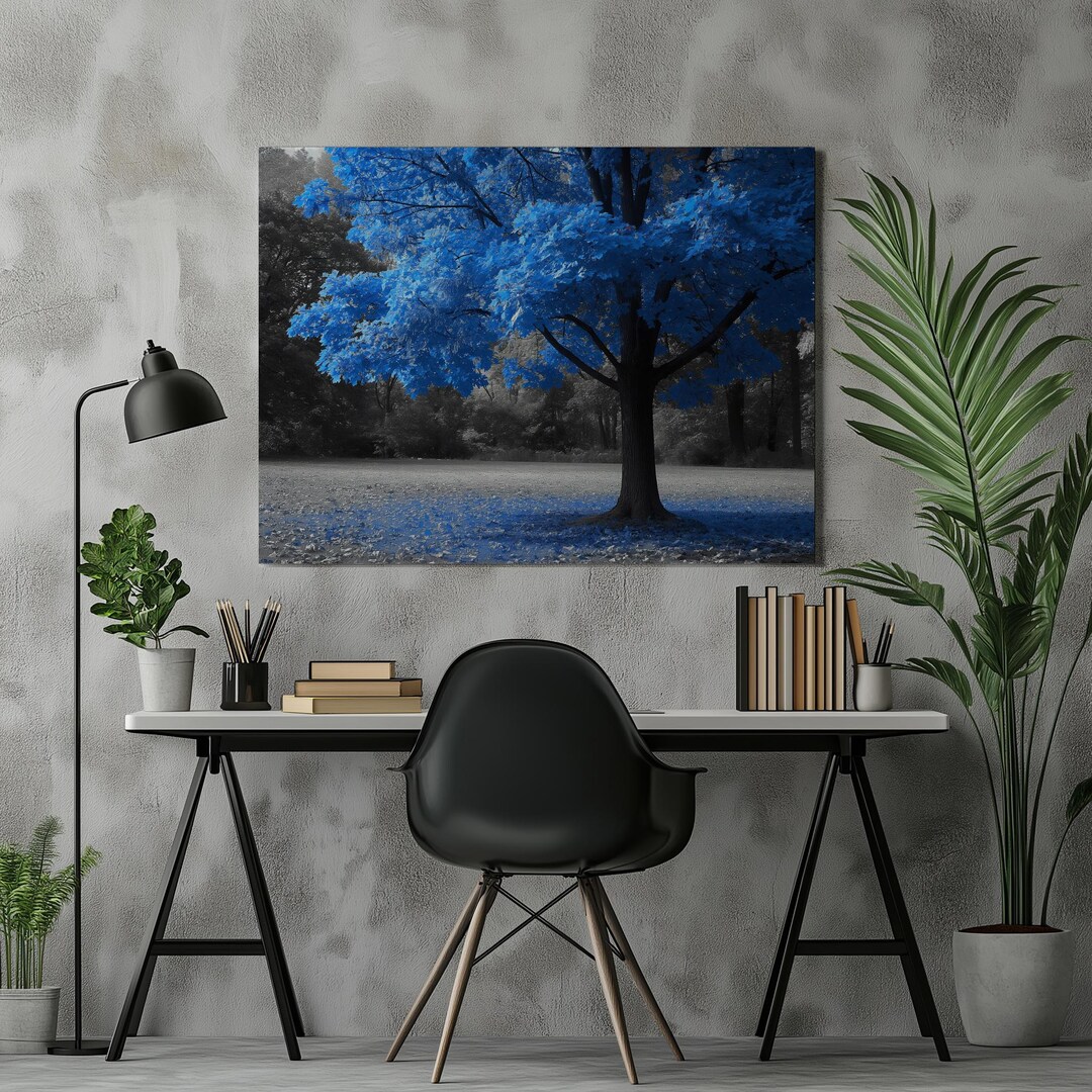 Chestnut Tree Canvas Wall Art, High Quality Deciduous Photo, Black and ...