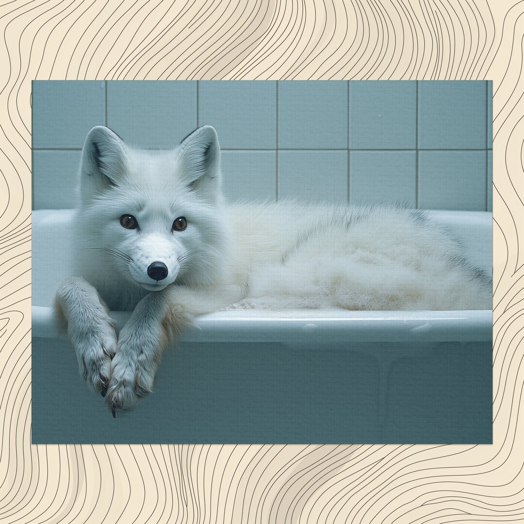 Arctic Fox Canvas Wall Art, Photo Realistic Animal Art Decor Winter ...