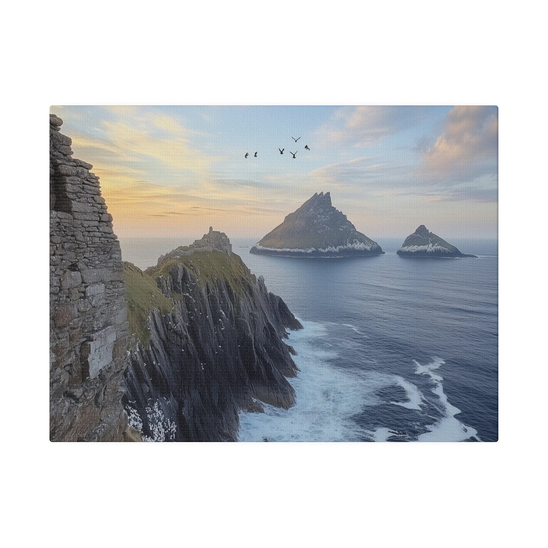 Skellig Michael Canvas Wall Art Vibrant Island Ireland Giclee Landscape ...