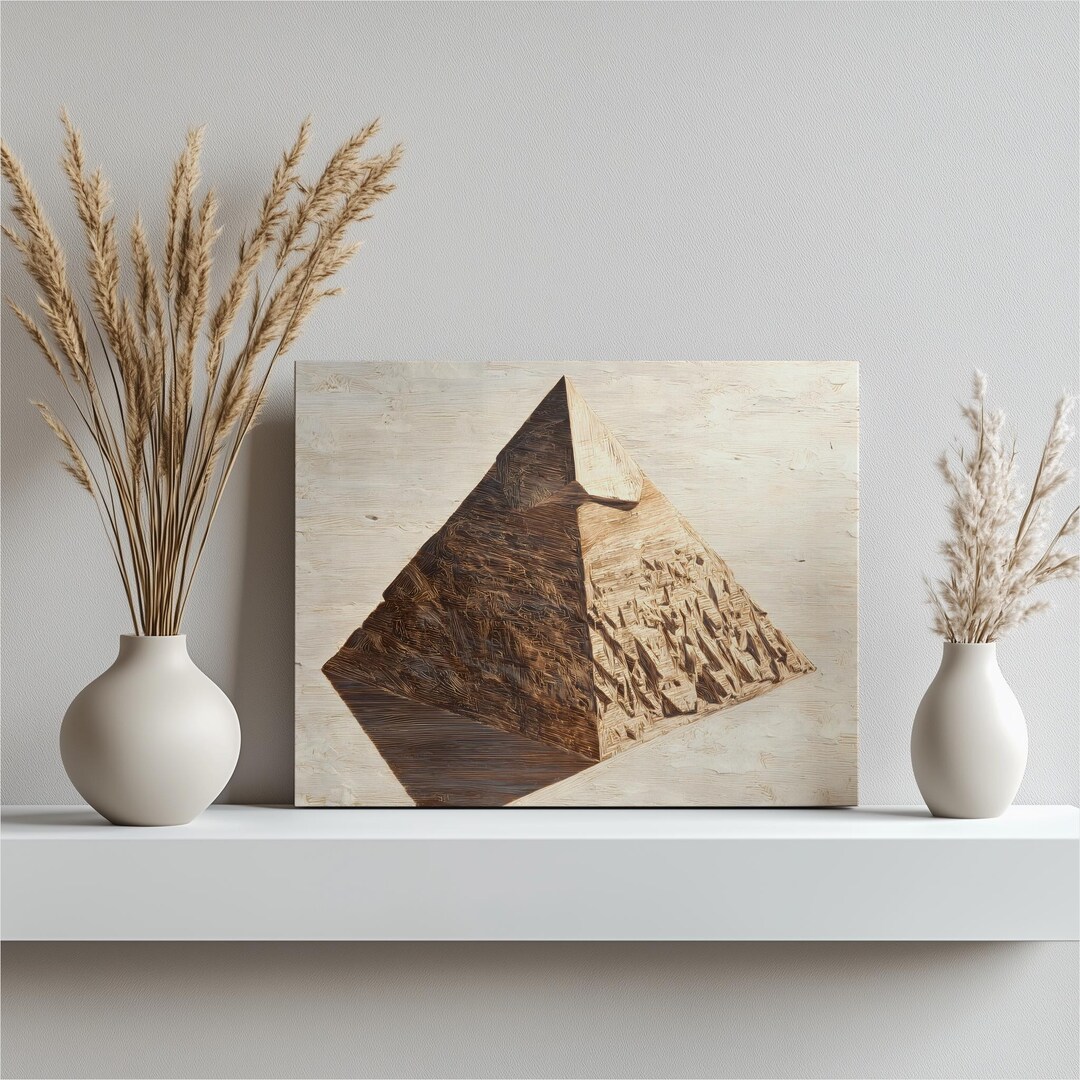Minimal Pyramid Canvas Wall Art – Egypt Pyramid Print Giza Pyramid Art ...