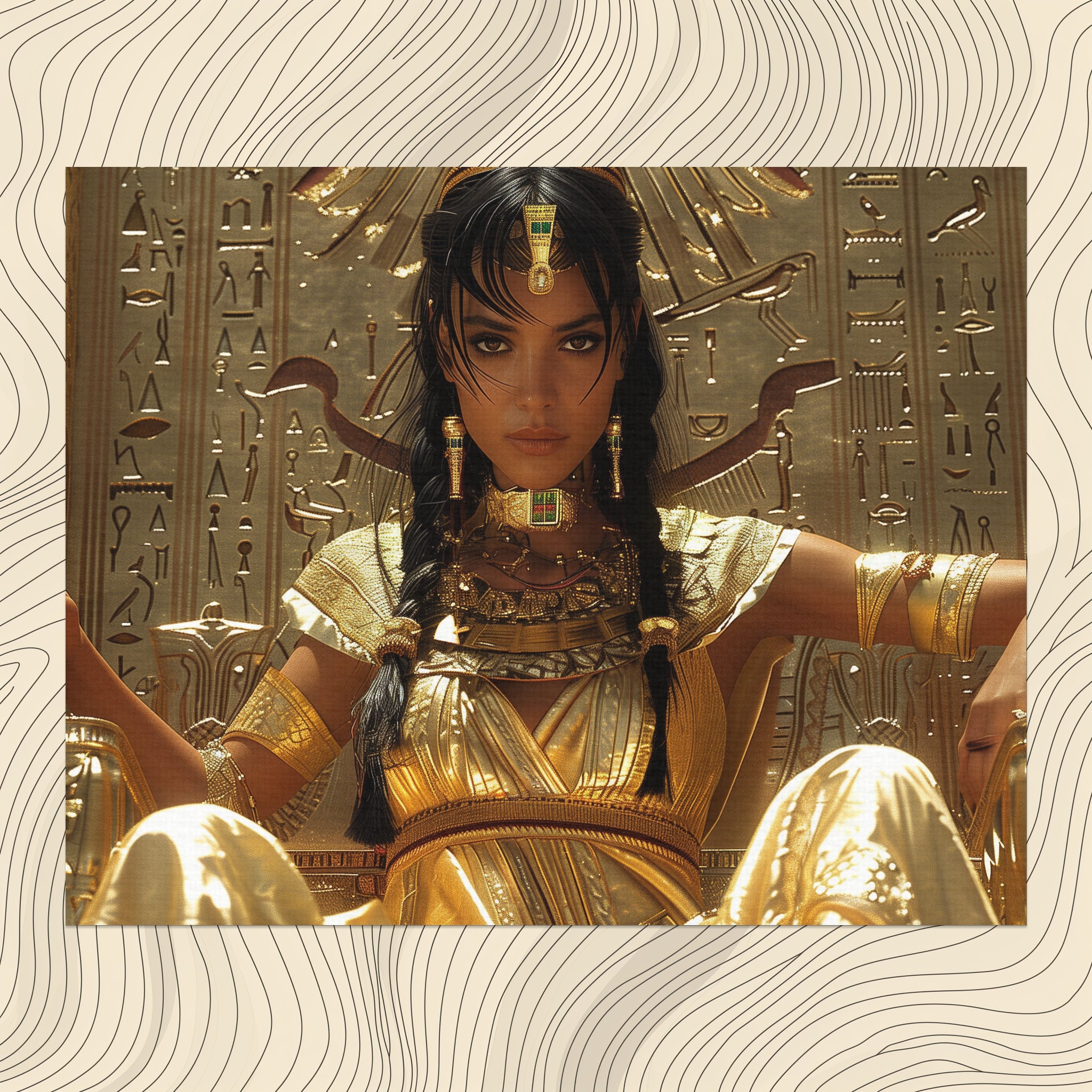 Cleopatra Canvas Wall Art Majestic Decor, Ancient Egypt Queen Portrait ...