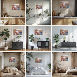 Marsh Canvas Wall Art for Living Room, Abstract Nature Painting With ...