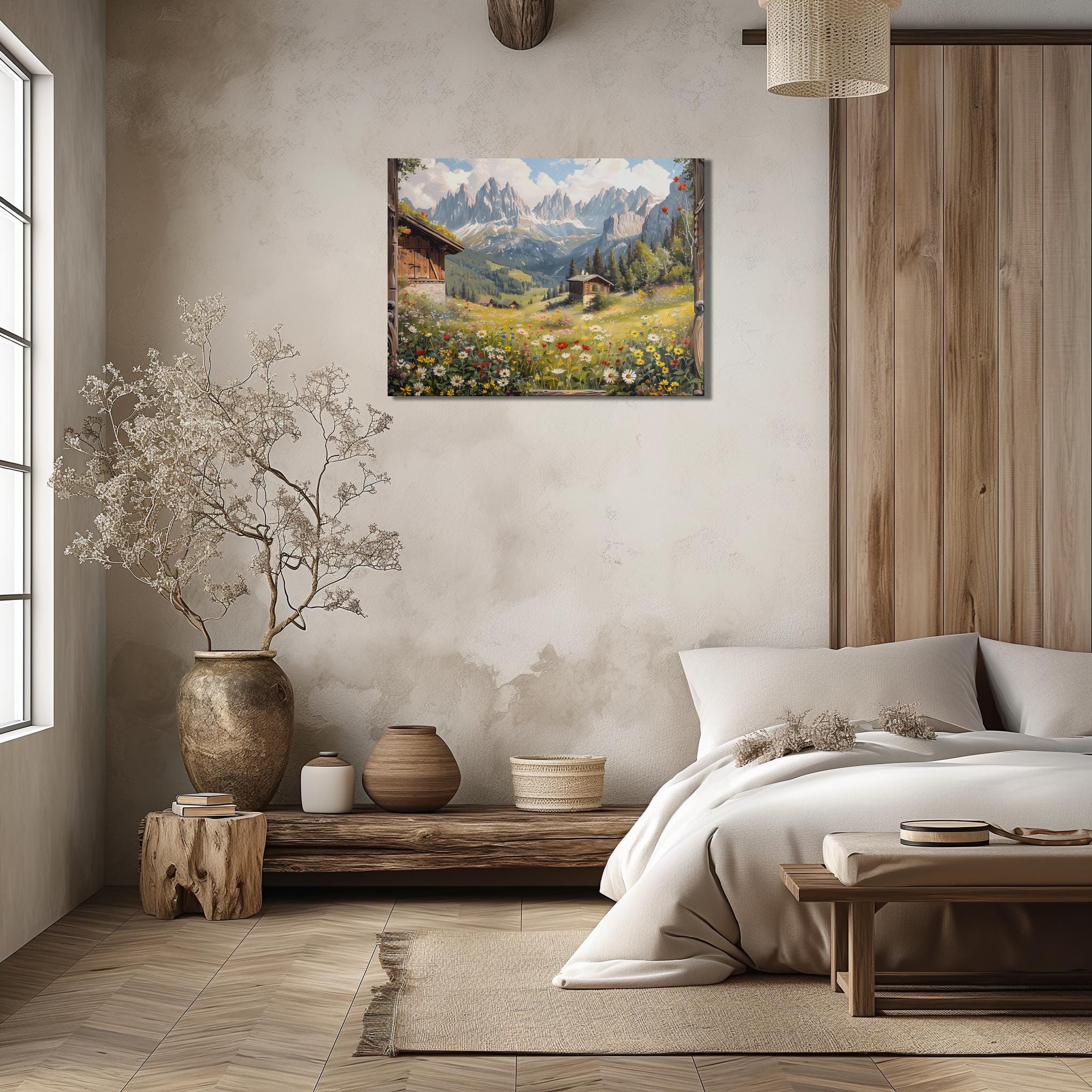 Dolomites Canvas Wall Art Italy Landscape Beautiful Meadows Traditional ...